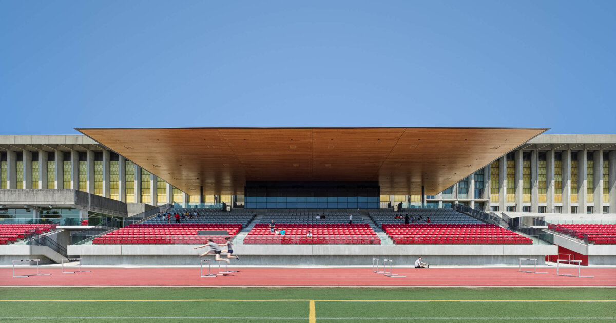 Like magic, a stadium canopy “floats” above the stands – Perkins&Will
